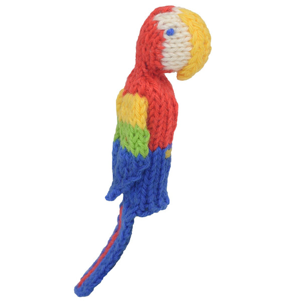 Macaw - Bright Organic Cotton Finger Puppet - fairisleshop